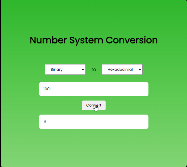 Simple Number System Conversion App In Javascript Free Source Code Sourcecodester
